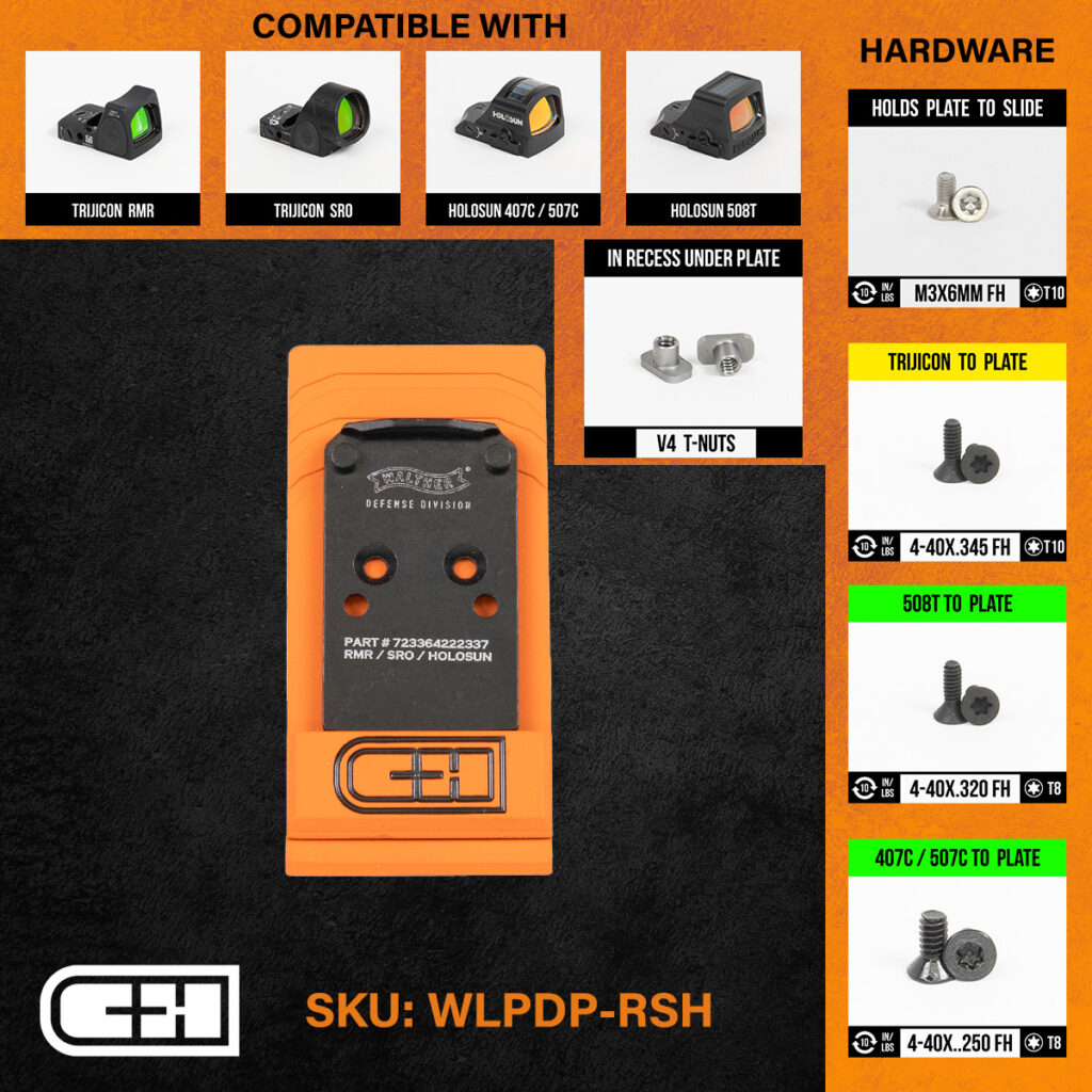 Walther DEFENSE PDP 1.0 to Trijicon RMR / SRO / Holosun 407C / 507C ...